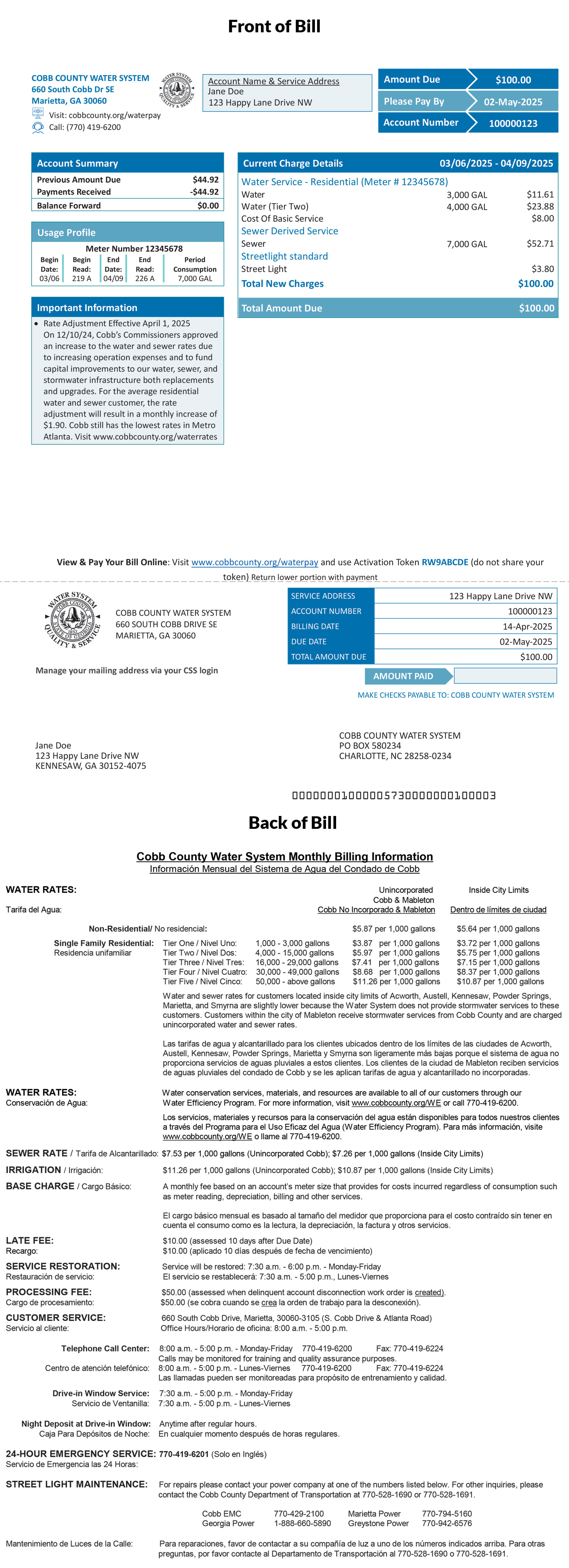 Understanding Your Water Bill | Cobb County Georgia