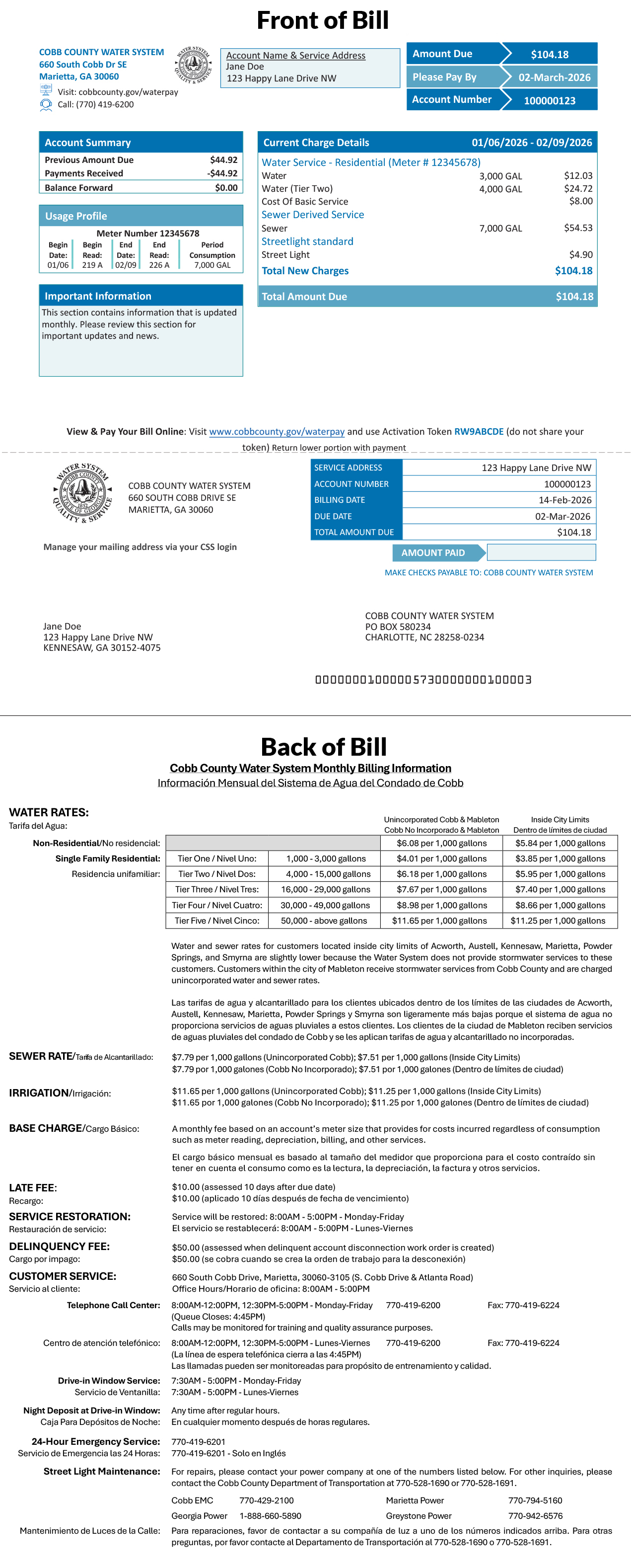 Understanding Your Water Bill | Cobb County Georgia